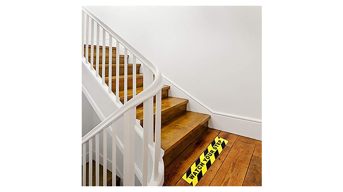 Watch Your Step Floor Decals Stickers 6 x 24 Inch Warning Sticker ...