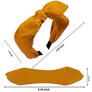 Jaciya 6 Pieces Knotted Bow Headbands for Women Turban Headbands for Women Wide Headbands for Women Knot Headband 6 Colors cintillos de pelo para mujeres