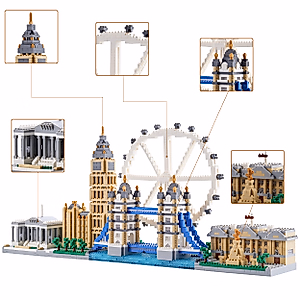 DOLBLOCK Architecture Micro Building Blocks Set London Skylines Series for Adult and Children Assembly, 3D Toy for Ages of 14+ - 3430 Pieces