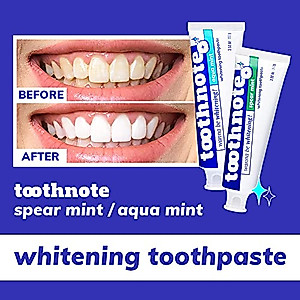 2PC Natural Whitening Toothpaste for Sensitive Teeth (3.52 fl oz) - Removes Coffee Stains, 99% Organic Ingredients, No Artificial Color, No SLS, No Gluten (New Aqua Mint)