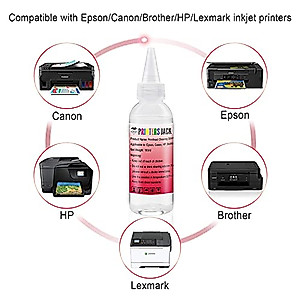 Printers Jack Printhead Cleaner for Inkjet Printers Brother HP Canon Lexmark Officejet 8600 5520 4620 6520 6600 6700 6968 6978 8610, MX922 922 Pro 100, Cleaning Kit Solution 100ml / 3.4oz