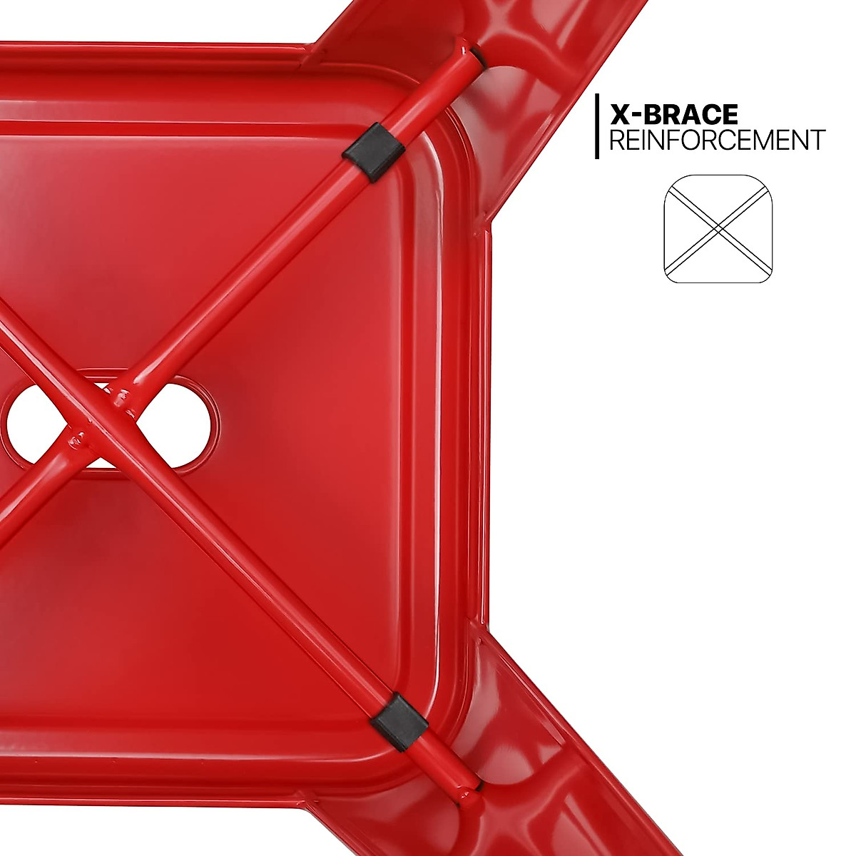 MoNiBloom 30 Inch Bar Stools, Set of 4 Vintage Patio Furniture Indoor Outdoor Stackable Kitchen Stools Dining Chair, Red