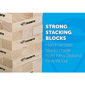 Triumph Sports Triumph Large Tumble Tower - Includes 54 Wood Tumble Blocks and Carry Case