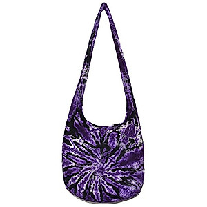 TIE DYE Bohemian Hipster Hobo Boho Hippie Crossbody Bag Purse Twist 39" (Violet)