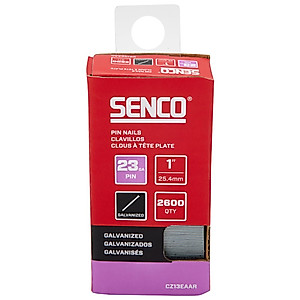 SENCO CZ13EAAR 1" 23 Gauge Pin Nails, Galvanized Finish 2,600 Count Pack