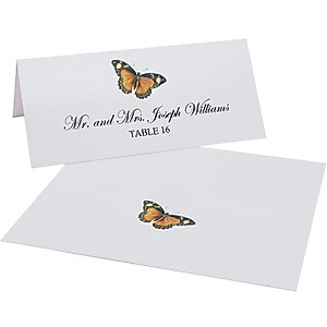 Monarch Butterfly Place Cards, Set of 25, Pre-cut and Scored - Wedding, Party, Dinner, and Special Events - Made in the USA