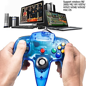 KIWITATA Classic N64 USB Controller, kiwitatá N64 Bit USB PC Wired Game Controller Gamepad for Windows PC & Mac Raspberry Pi Red