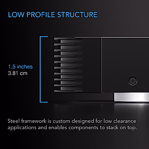 AC Infinity AIRCOM S8, Quiet Cooling Blower Fan System 17" Rear-Exhaust for Receivers, Amps, DVR, AV Cabinet Components