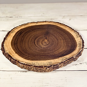 Man Made Woods Cutting Board – Round Wooden Charcuterie Board for Serving Crackers, Cheese, Hors D'oeuvres, Fruit and Bread – Natural Wood Cutting Boards for Kitchen