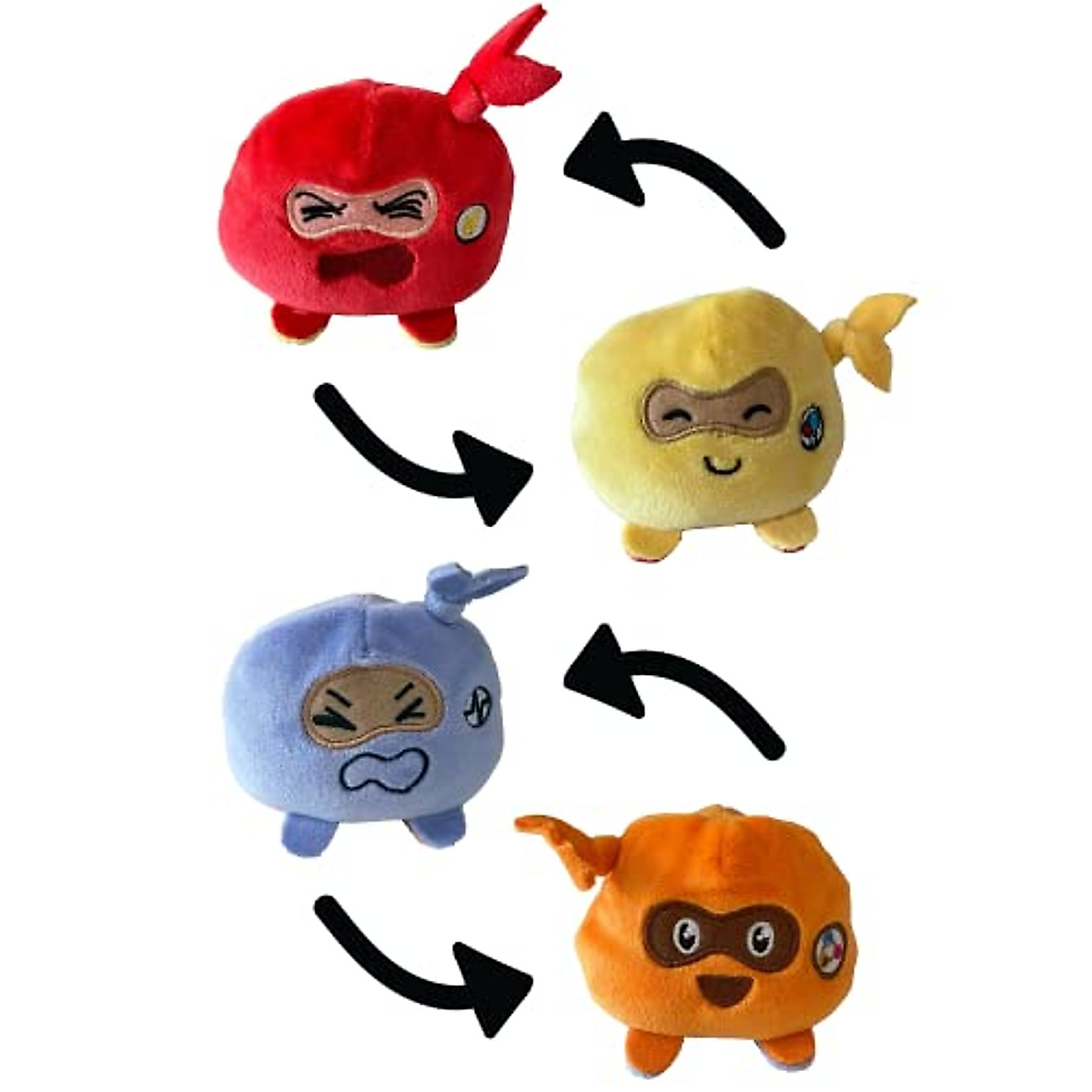 Ninja Life Hacks Flippable Toy CBT Book Box Gift Set (Angry Ninja + Positive Ninja, Nervous + Calm Ninja, Anxious + Brave Ninja, Thinking + Impulsive Ninja)