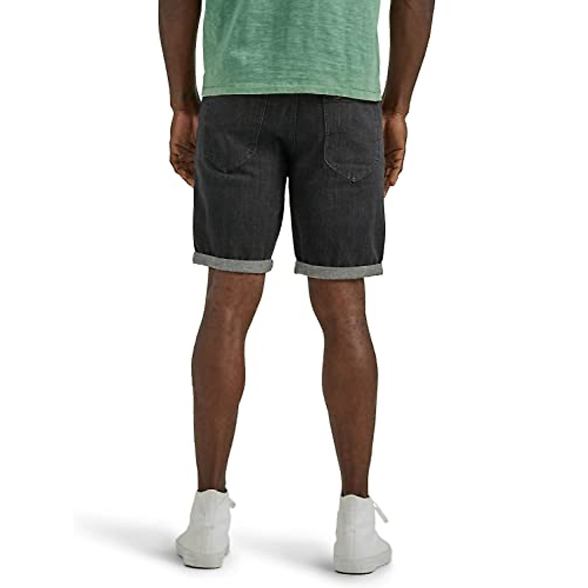 Lee Men's Legendary Regular Fit 5-Pocket Jean Short, Washed Black, 36