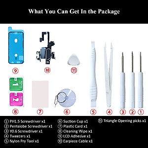 LOZOP for iPhone 12 Mini Earpiece Speaker Replacement & Earspeaker Ear Piece Proximity Light Sensor Flex Cable with Repair Tools Compatible with iPhone 12 Mini 5.4 Inch