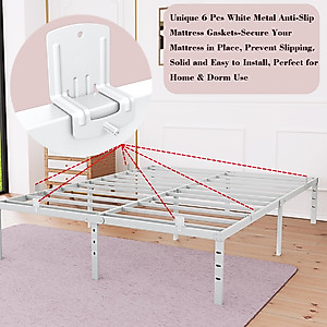 Unique 6 Pcs Metal Anti-Slip Mattress Gaskets-Secure Your Mattress in Place, Prevent Slipping-Solid and Easy to Install, Perfect for Home & Dorm Use/White
