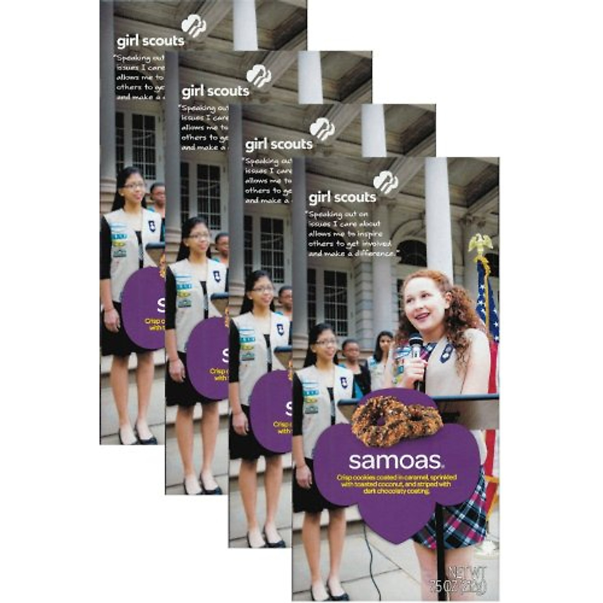 Girl Scout Samoas (Caramel deLites) Cookies, 7.5 Ounce (Pack of 4)