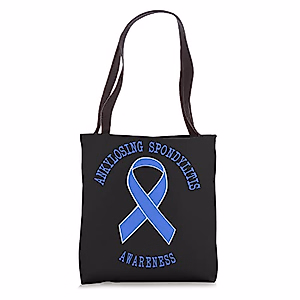 Ankylosing Spondylitis Awareness Support Blue Ribbon Gift Tote Bag