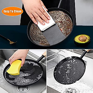 bodkar Frying Pan Skillet 8-inch Flat Crepe Pan, Lightweight Grill Pan with Wooden Handle for Camping Indoor Outdoor Cooking