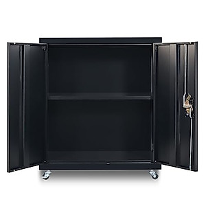 Daesar 1 Shelf Metal Filing Cabinet, Storage File Cabinet with Lock for Home and Office