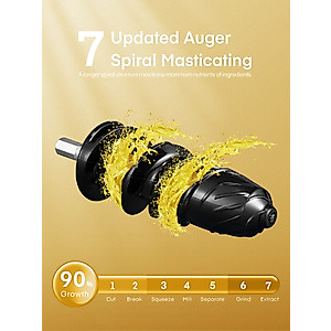 Juicer Machines Vegetable and Fruit, HOUSNAT Cold Press Juicer Extractor with 2-Speed Modes Easy to Clean, Slow Masticating Juicer with Quiet Motor, Reverse Function, Recipes (Passion Red)