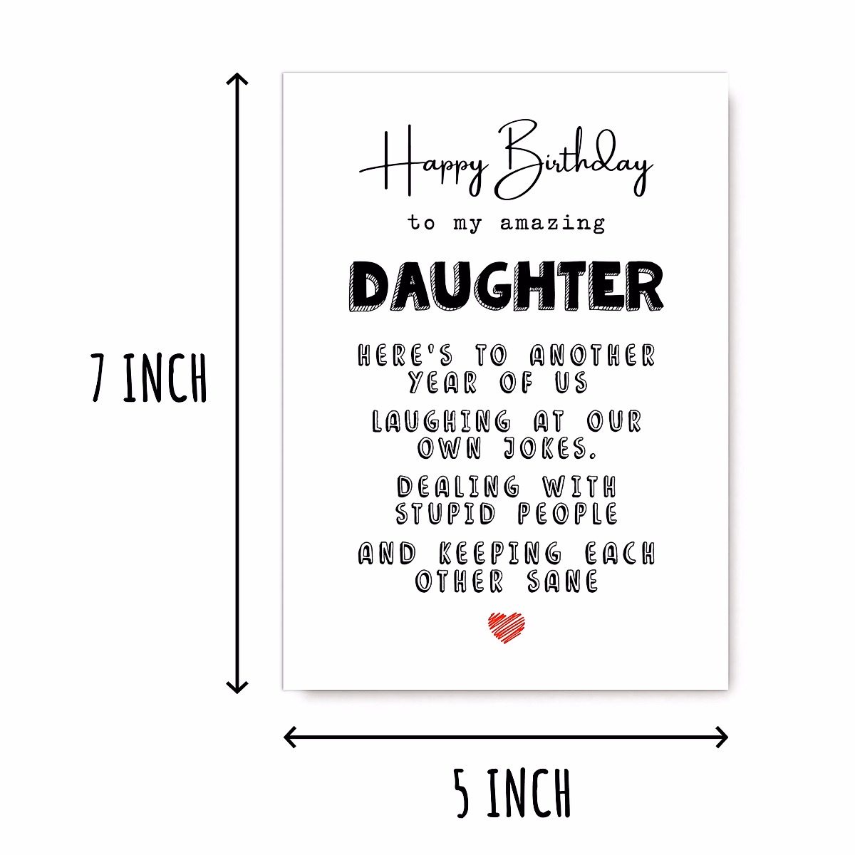 KrysDesigns Birthday Card for Daughter - 5 x 7 Inches