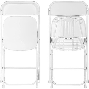 LUCKYERMORE 6 Pack White Plastic Folding Chair, Foldable Party Chairs, 330 lbs Capacity,Indoor Outdoor Folding Chairs,for Wedding Backyard Events Meeting House Festivals Dinner,Stackable