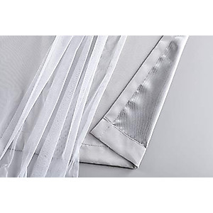 ECM. Catarina Layered Solid Blackout and Sheer Window Curtain Panel Pair with Grommet Top 2 Layered (Cloud Grey, 2PC 52" x 84")