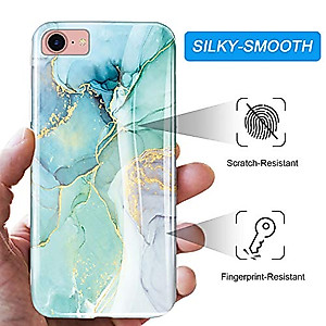 luolnh iPhone SE 2022 Case/iPhone SE 2020 Case,iPhone 7 8 Case,Marble Design,Shockproof Clear Bumper TPU Soft Case Rubber Silicone Skin Cover Case for iPhone 6 6s 7 8(Abstract Mint)