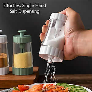 KINTEGOOD Upgrade Salt and Pepper Shakers, Salt Shaker Spice Shaker Seasoning Shaker, Salt Container Salt Dispenser Salt Shakers for Kitchen, Salt and Pepper Shakers Set (1*Green)