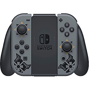 Newest Nintendo Switch Monster Hunter Rise Deluxe Edition with Gray Joy-Con, 6.2" Multi-Touch 1280x720 Display, with 128GB microSD Card and Carrying Case and Microfiber Cloth Bundle