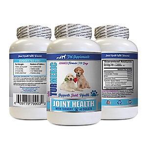PET SUPPLEMENTS & NUTRITION LLC Dog Joint Supplement - Joint Health with Turmeric - MSM - GLUCOSAMINE - Hip Support - Dog glucosamine Turmeric - 60 Tablets (1 Bottle)