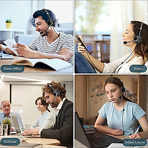 USB Headset with Microphone, Ultra Comfort Over-Ear Wired Headphones with Noise Cancelling Mic, Computer Headset with in-line Control for PC Laptop Home Office Online Class Skype Zoom