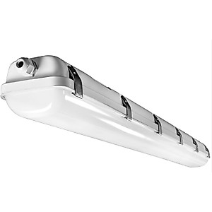 4FT LED Vapor Tight 50W W/Emergency Battery, 3X Wattage and 3CCT 3500K-4000K-5000K Tunable 6000LM 120-277V