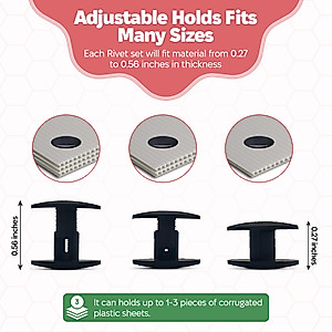Plastic Ratchet Rivets - .73 in x .41 in (18.7 mm x 10.5 mm) - Construct Coroplast Guinea Pig or Hedgehog Habitats use for C&C Cages (Pack of 200) by Snout and Shell
