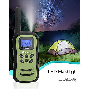 Qniglo Walkie Talkies for Adults/Kids, Rechargeable Walkie Talkies Long Range with 22 FRS Channels, VOX 2 Way Radios with LED Flashlight for Hiking Camping Trip Adventure(Bluegreen)