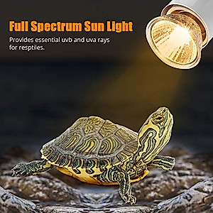 YOUTHINK Reptile Heat Lamp, 50W UVA+UVB Full Spectrum Reptile Heat Lamp Bulb for Turtle Aquarium Aquatic Reptile Lizard Habitat Heat Light