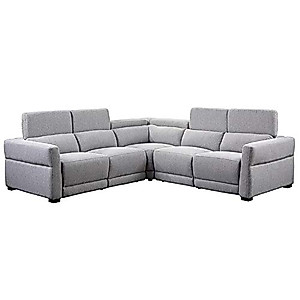 Steve Silver Isla Gray Tweed Fabric Power Reclining Sectional
