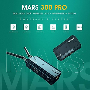 Hollyland Mars 300 PRO HDMI Wireless Video Transmitter Receiver Set with 300ft Long Range 0.08S Low Latency 1080P HD Real-time Monitoring Video Transmission (Enhanced)