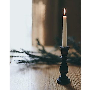 Hyoola 6" Beeswax Taper Candles - 6 Hour Burn Time - White Beeswax Candles - 4 Pack