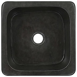 Sink 11.8"x11.8"x5.9" Riverstone Black,River Stone Sink Handmade Naturally-derived Stone Basin for Bathroom or Washroom Bathroom Fixtures, Bathroom Sinks