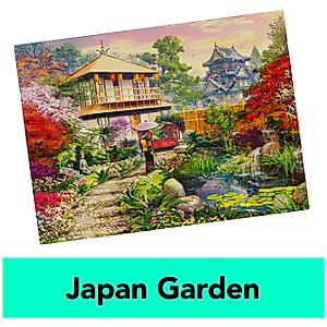 2-Pack of 1000-Piece Jigsaw Puzzles, Amalfi Coast & Japan Garden | Puzzles for Adults and Kids Ages 8+, Amazon Exclusive