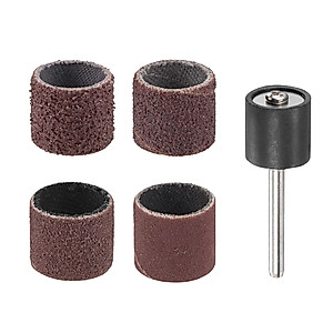 uxcell 1/2" x 1/2" Sanding Drum Set Sanding Sleeves Sandpaper Kit with Drum Mandrels for Rotary Tool 60/120/240/400 Grit 102pcs