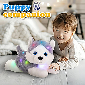 Houwsbaby LED Musical Stuffed Animal Elephant Floppy Singing Light Up Adorable Plush Toy Lullaby Animated Soothe Birthday for Toddlers, Green, 10.5''