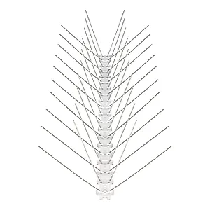 VIIRKUJA 118" Stainless Steel Bird Spikes - Bird Deterrents for Outside - Total Length 118" / 12x Elements of 10" Each - Pigeon Spikes - Bird Protection for The Roof, Balcony and Winter Garden