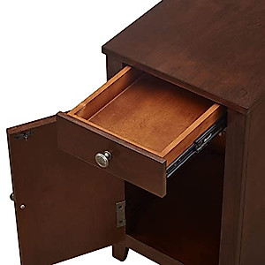 Ball & Cast End Table with Charging Station Chair Side Table Built-in USB Ports & Outlets, Dark Brown