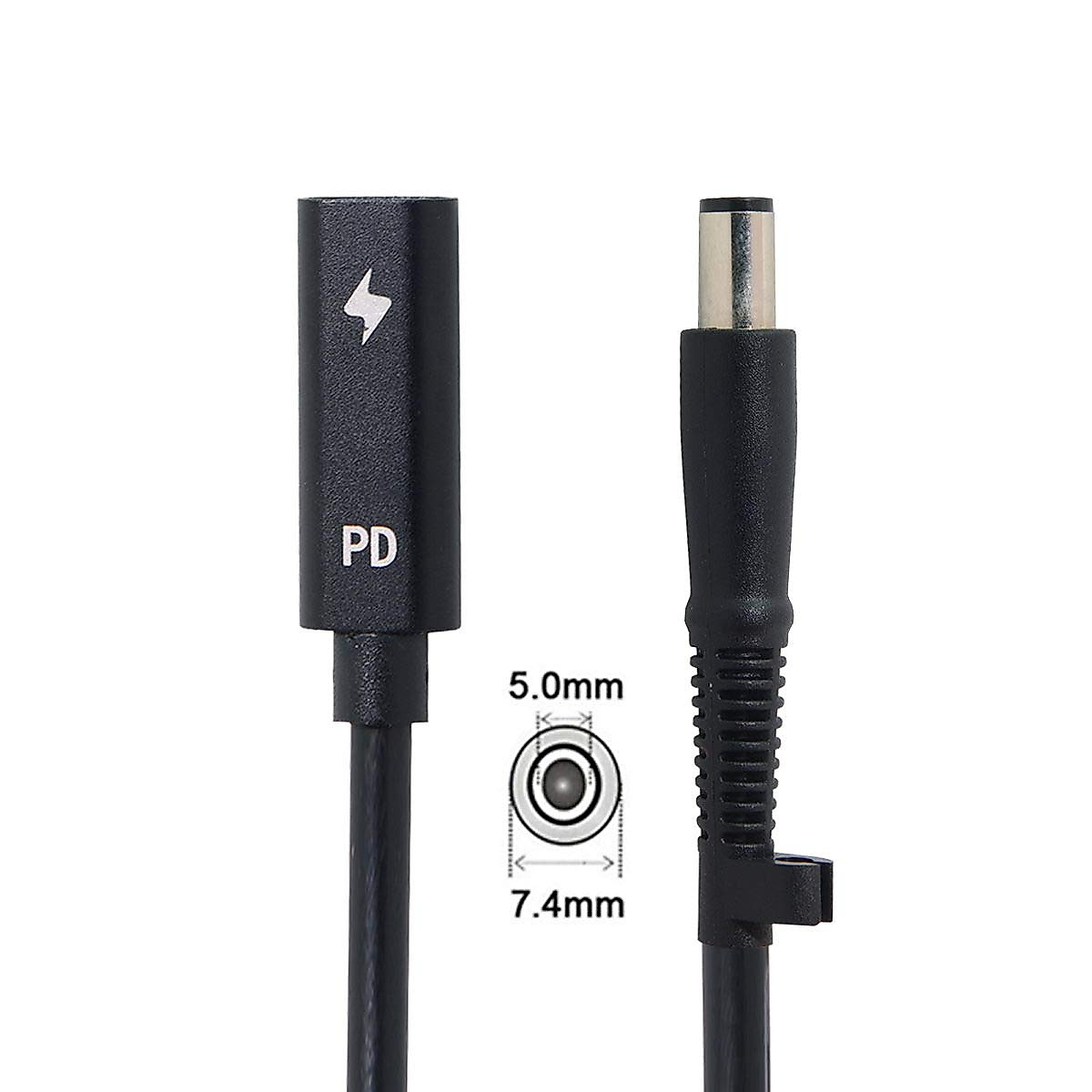 JSER Type C USB-C Female Input to DC Power PD Charge Cable fit for Laptop 18-20V (7.4x5.0mm)…