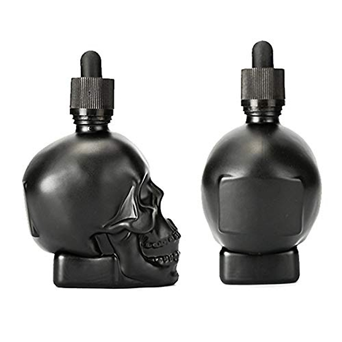 Tvoip 1Pcs Skull Bitter Bottle Glass Dropper Bottle 1OZ/30ML Skull Shape Bottle of Halloween, Cocktail Bar,Essential Oil Bottle with Pipette,Empty Refill Glass Bottle (1oz/30ml)