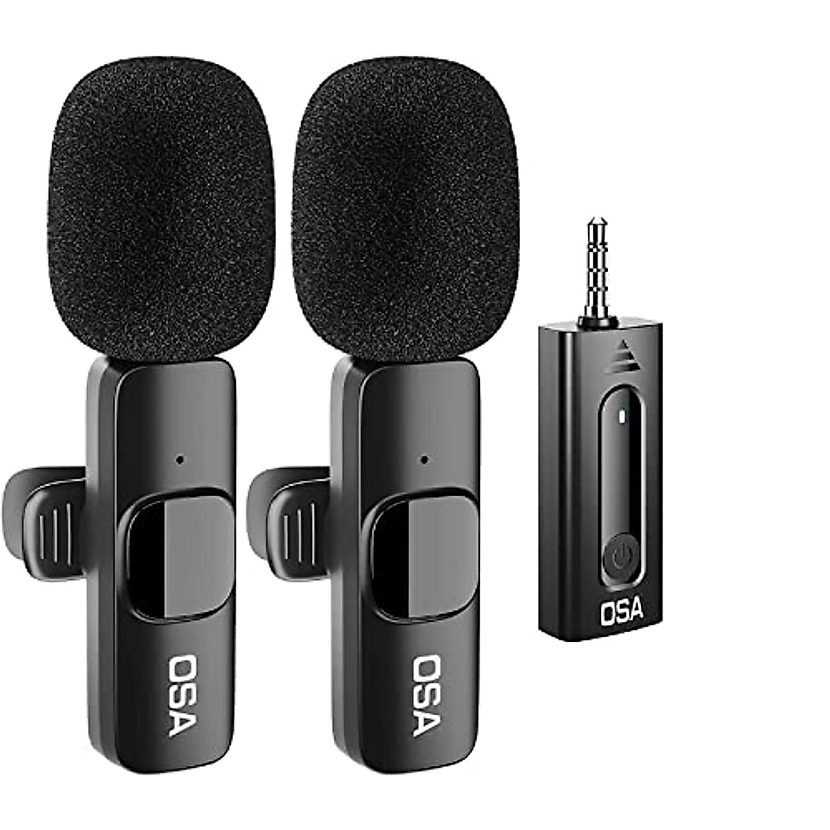 Wireless Lavalier Microphone, OSA Camera Microphone for iPhone, Android Phone, Camera, Clip-on Plug & Play Auto-sync and Noise Reduction for Video Recording, Interview