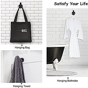 WOWOW Bathroom Towel Hook Black 304 Stainless Steel Towel Hook for Bathroom Coat Robe Clothes Hook Wall Mounted Modern Hand Towel Hook 2 Pack