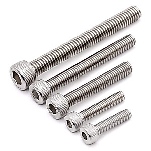 50pcs M5-0.8 x 35mm Socket Head Cap Screws, 18/8 Stainless Steel 304, Fully Threaded Hex Drive Screws, Corrosion-Resistant, High Strength, for Machinery, Furniture, 3D Printing and More