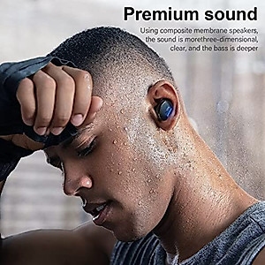 CALCINI True Wireless Earbuds Bluetooth 5.3 with Microphone, TWS Ear-buds IPX8 Waterproof Earphones with Charging Case, Cordless In-Ear Headphones with Mic Headset for Running, Sport, Workout, Android