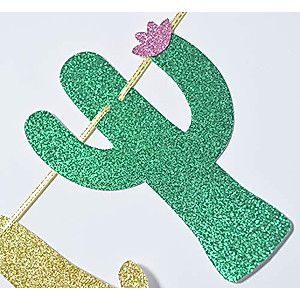 My First Fiesta Banner Sign Garland for Mexican Fiesta Themed Baby Shower First Birthday Party Decorations Photo Props Backdrop (Gold Glitter)
